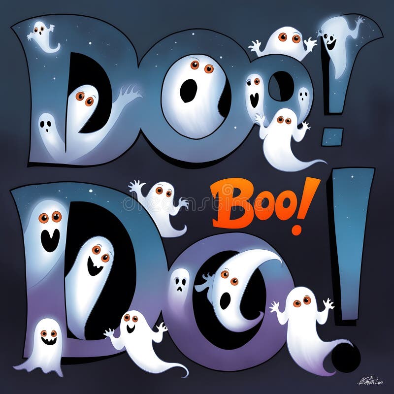 Ghostly Silhouettes of Various Shapes and Sizes Form the Letters Stock ...