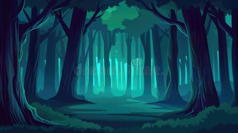 Whimsical Vector Illustration of Magical Forest Stock Illustration ...