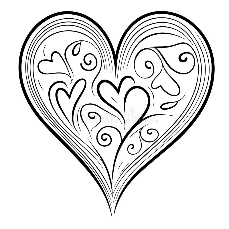 Whimsical Vector Outline of a Doodle Heart Icon for Versatile Use Stock ...