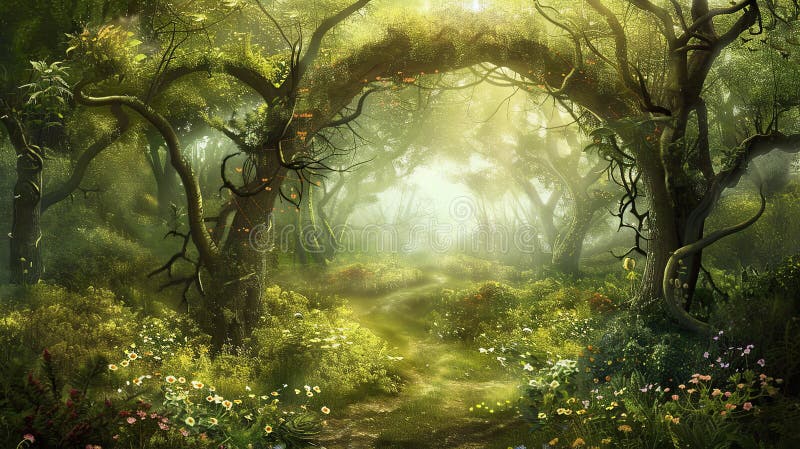 Whimsical Vine Clad Arch in an Enchanted Forest Realm . Generative Ai ...