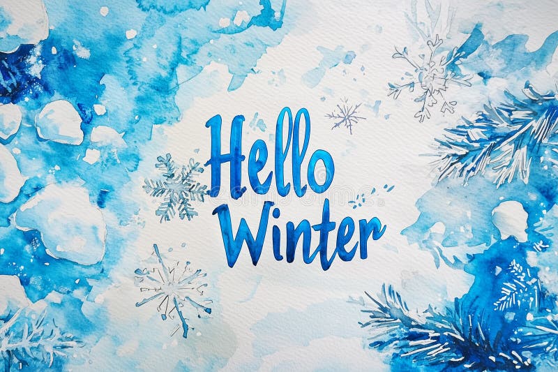 A Whimsical Watercolor Painting Celebrating the Arrival of Winter ...