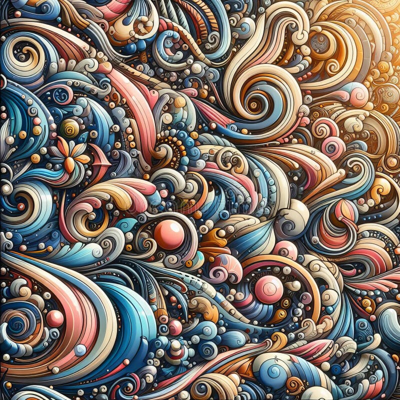 Whimsical Wave Pattern with Playful and Creative Elements, Pht Stock ...