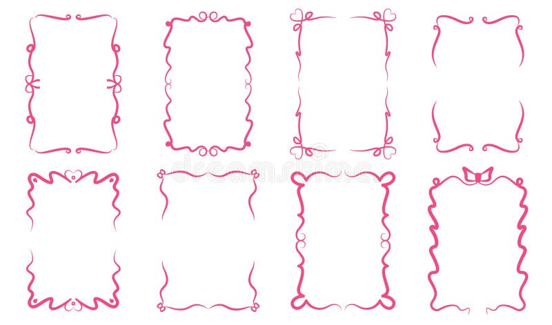 Whimsical Wavy Frames Graphic Templates, Trendy Decorative Outline ...