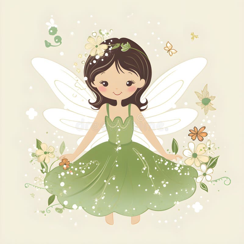 Whimsical Winged Fairy Graphics Stock Illustration - Illustration of ...
