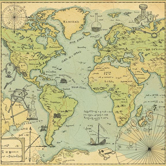 A Whimsical World Map Featuring Creatively Altered Continents and ...