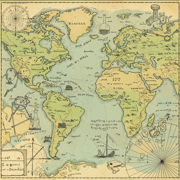 A Whimsical World Map Featuring Creatively Altered Continents and ...