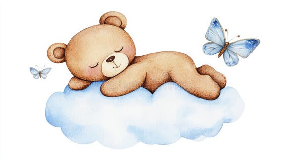 Whimsy is Evident in the Artwork of a Teddy Bear Sleeping Tranquilly in ...