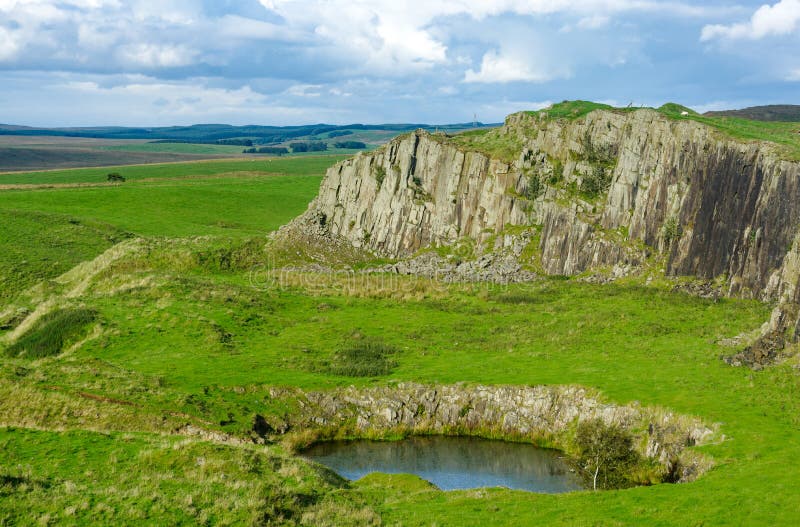 Whin Sill in Northumberland Stock Photo - Image of hadrian, britain ...