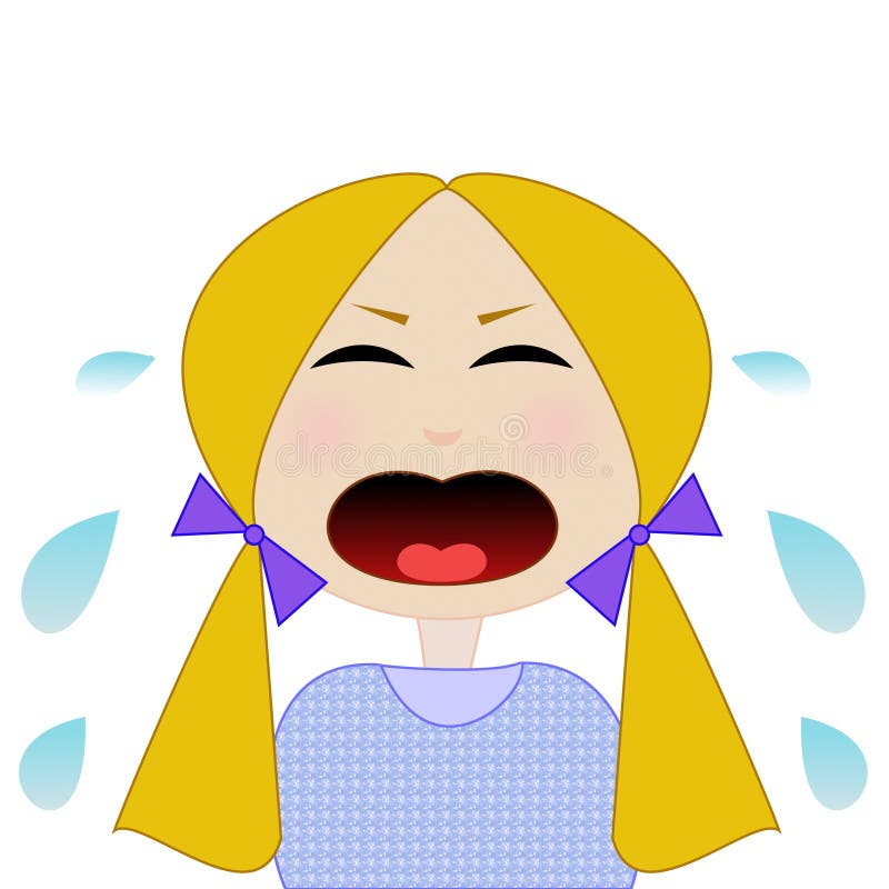 Whining Girl on a White Background Stock Illustration - Illustration of ...