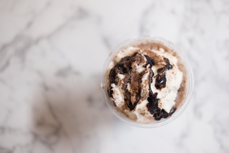 Whip Cream and Sauce Chocolate Top View Stock Photo - Image of milky ...