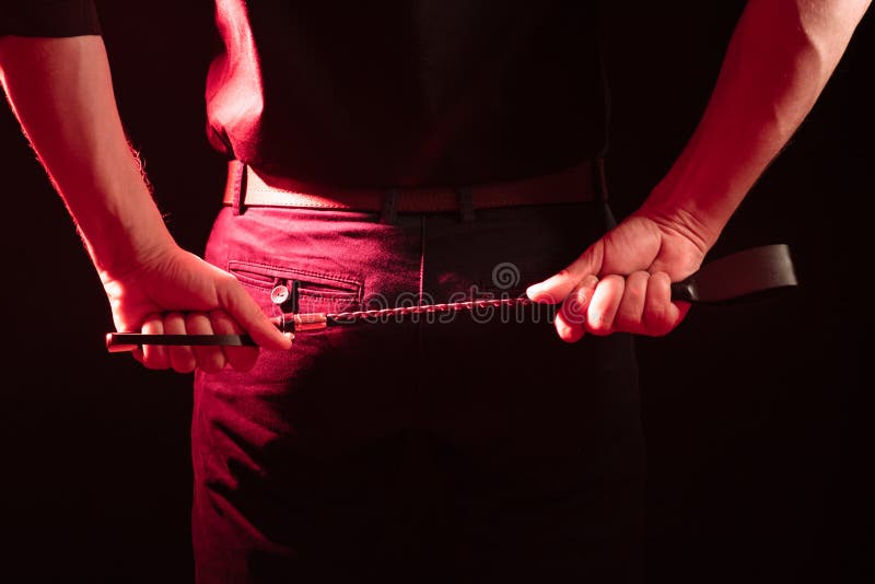 Whip in Hand Behind the Man. BDSM Stock Image - Image of intimate ...