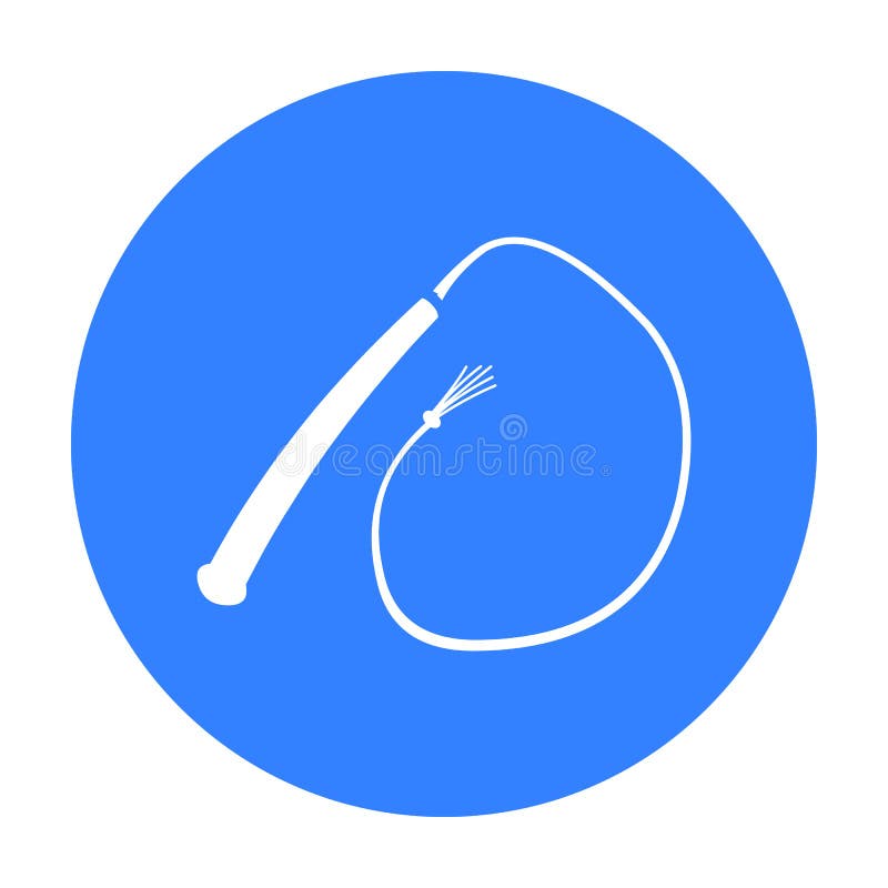 Whip Icon Black. Singe Western Icon from the Wild West Black Stock ...