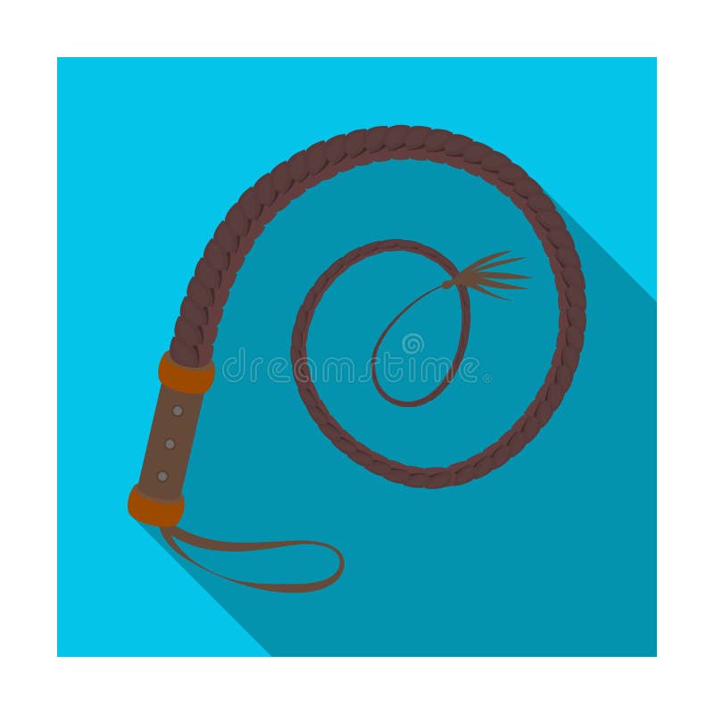 Whip Icon in Flat Style Isolated on White Background. Rodeo Symbol ...