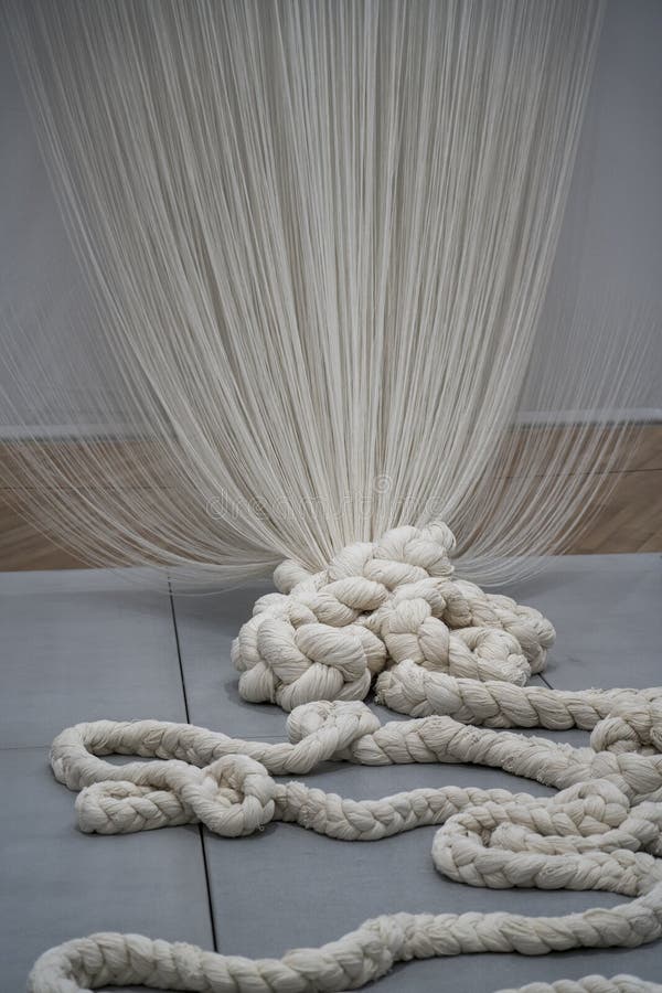 Whip Sculpture Made of White Rope Stock Photo - Image of clothing, wood ...