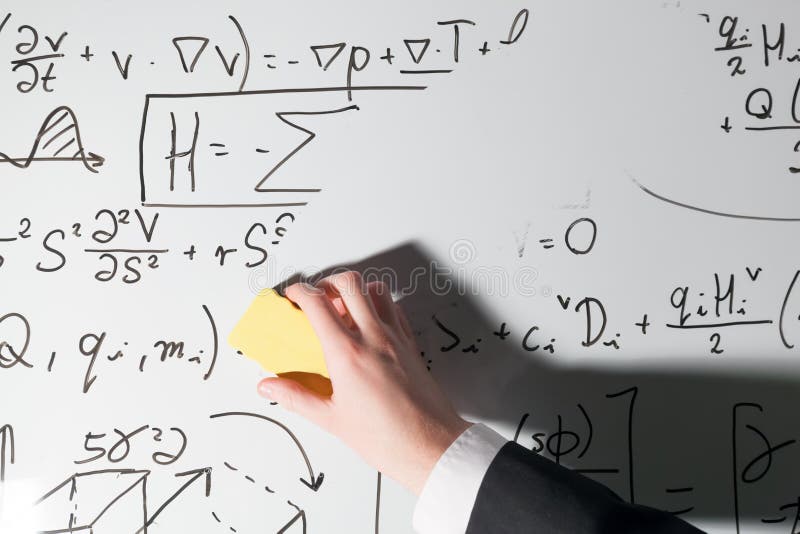 Complex Math Formulas on Whiteboard. Mathematics and Science with ...