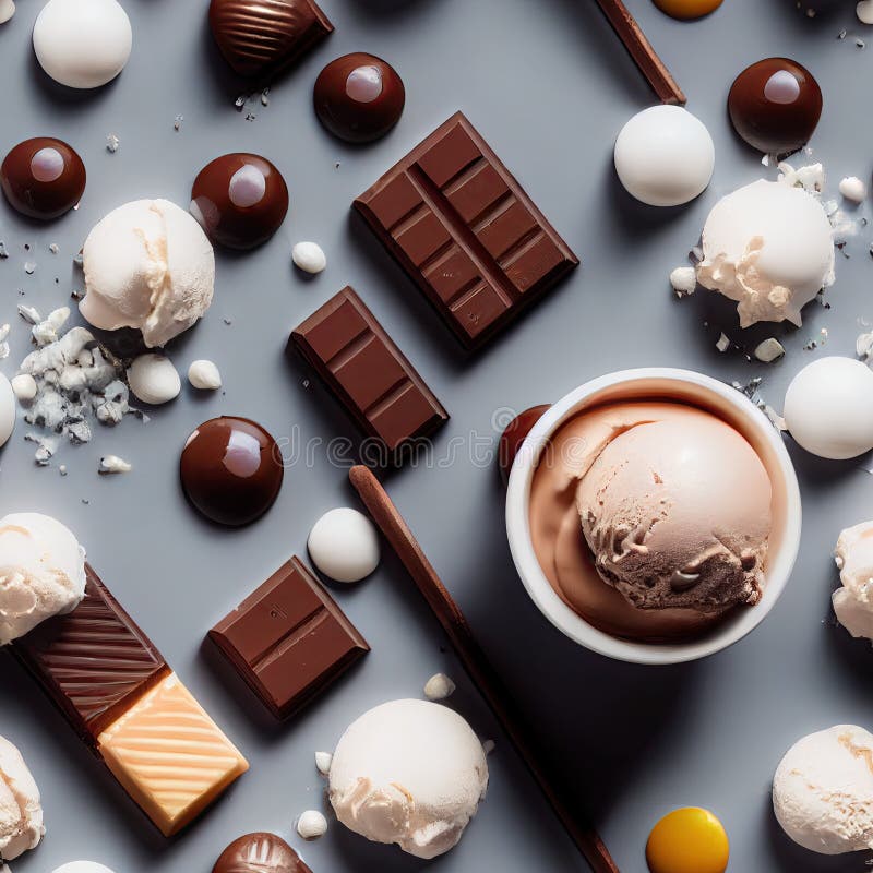 Chocolate Ice Cream on Seamless Texture Tile Stock Illustration ...