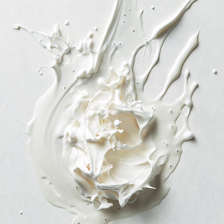 Whipped Cream Explosion on White Surface Stock Illustration ...