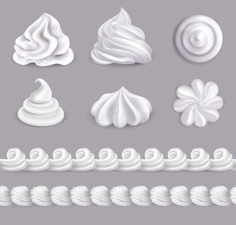 Whipped Cream Set stock vector. Illustration of food - 211476523