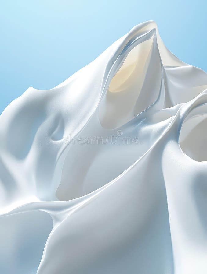 Whipped Cream Texture Light Blue Background Soft Flowing Light Airy and ...