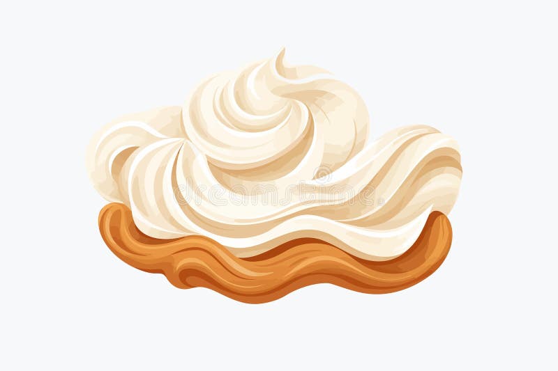 Whipped Cream Flat Minimalistic Isolated Style Illustration Stock ...