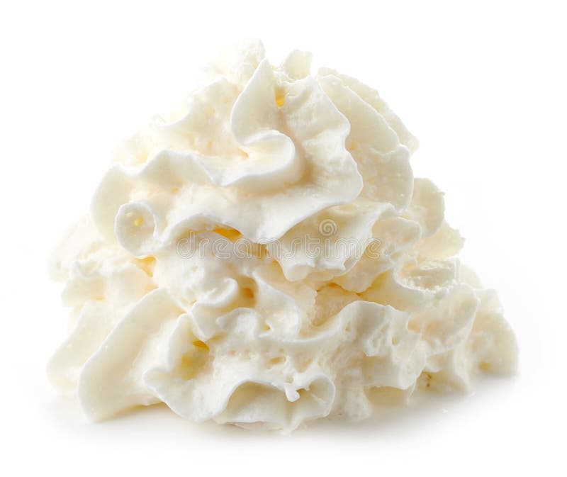 Whipped Cream On White Background Stock Photo - Image of creamy, creme ...