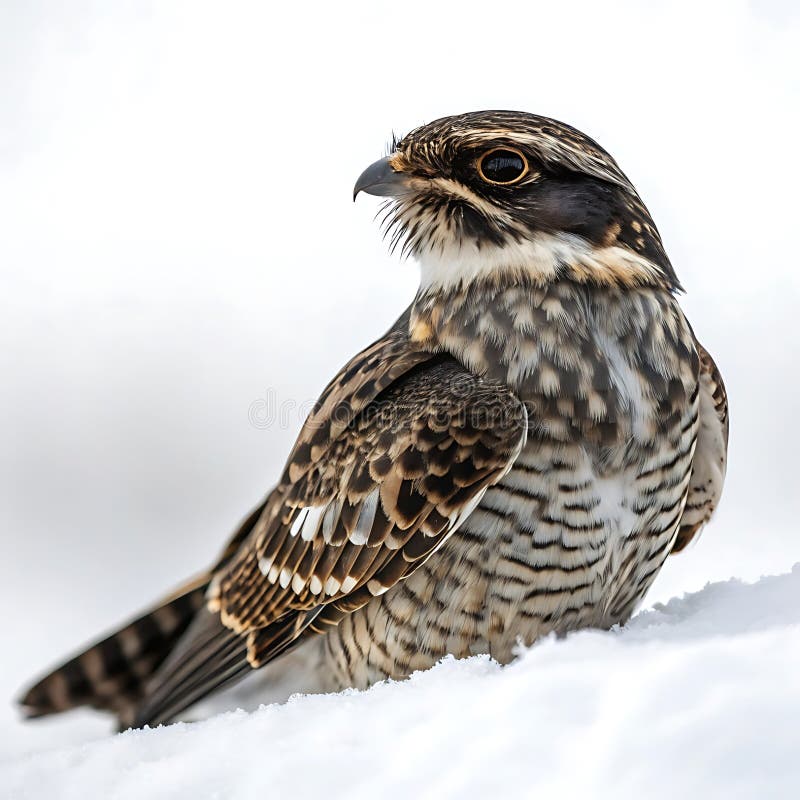 A Whippoorwill Bird in Sharp Focus with a Clear View of Its Face and ...