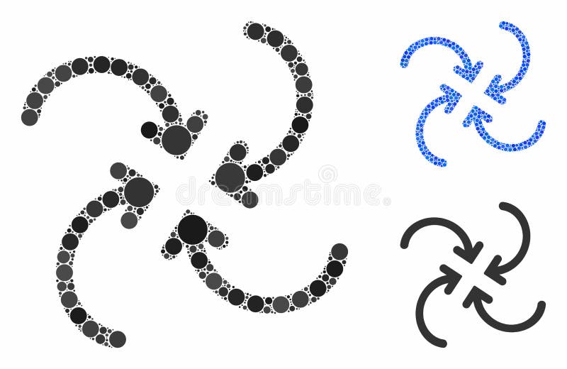 Whirl Collapse Arrows Composition Icon of Circle Dots Stock ...