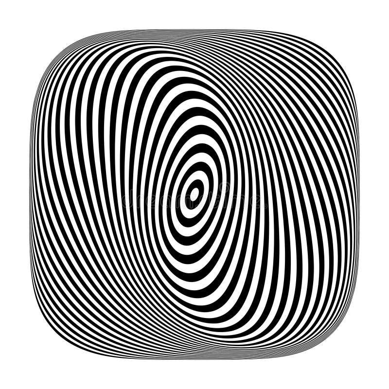 Whirl Motion and 3D Illusion in Abstract Op Art Design Stock Vector ...