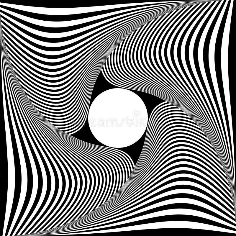 Whirl Motion and 3D Illusion in Abstract Op Art Design Stock ...