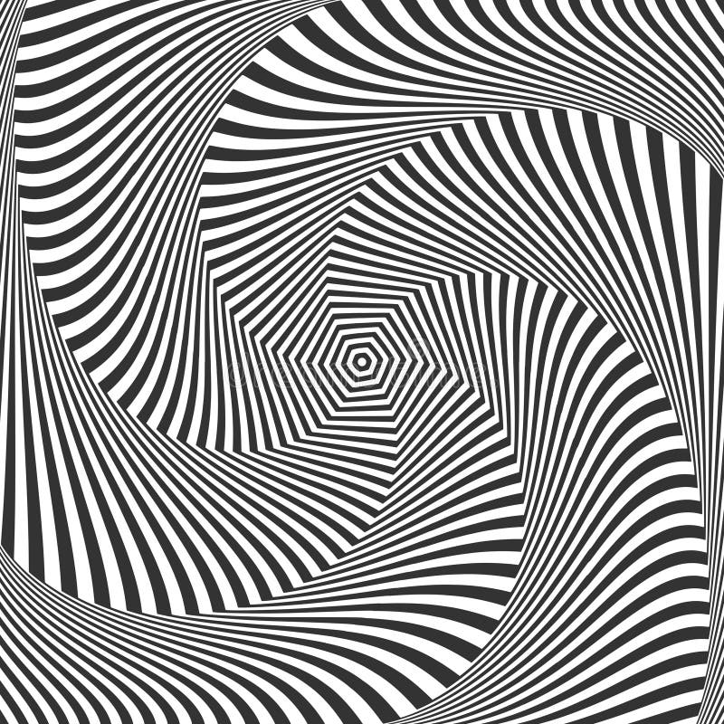 Whirl Rotating Motion in Abstract Op Art Design. 3D Illusion Stock ...