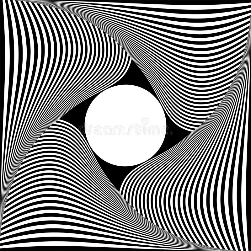 Whirl Rotating Motion in Abstract Op Art Design. 3D Illusion Stock ...