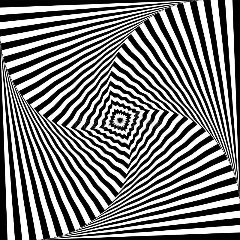 Whirl Rotating Motion in Abstract Op Art Design. 3D Illusion Stock ...