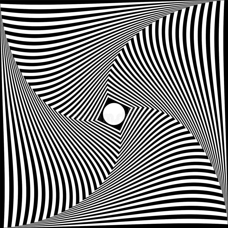 Whirl Twisting Motion Illusion in Abstract Op Art Pattern. 3D Effect ...