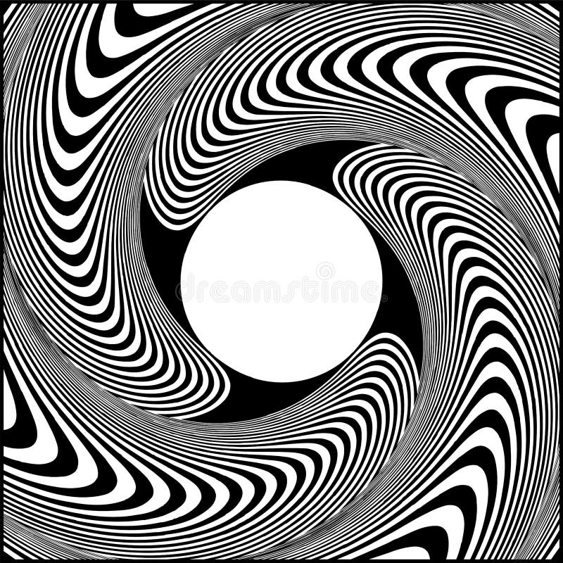 Whirl Twisting Motion Illusion in Abstract Op Art Pattern. 3D Effect ...