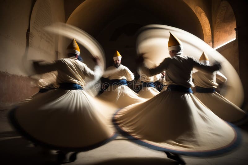 Whirling Dervishes. Sufi Whirling Dance with Motion Blur Effect Stock ...