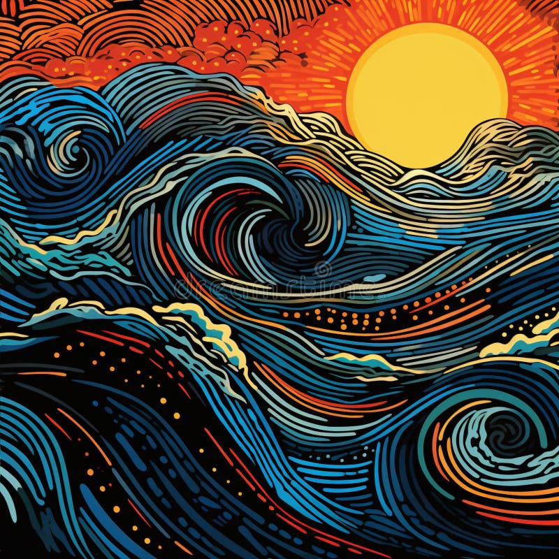 Whirling Tides: Spiraling Patterns in the Grains of Sand Stock Illustration - Illustration of ...