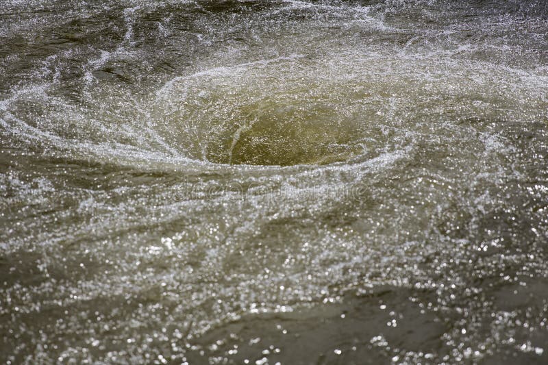 Whirlpool in the Center of a River Stock Image - Image of swirl, twirl ...