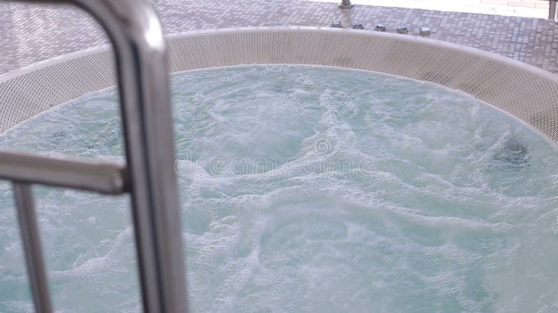 Whirlpool Jacuzzi with Pool. View from Above. Stock Video - Video of ...