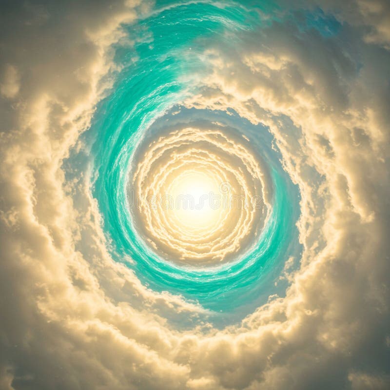 Whirlpool-like Formation of Clouds Spirals Towards a Bright, Glowing ...