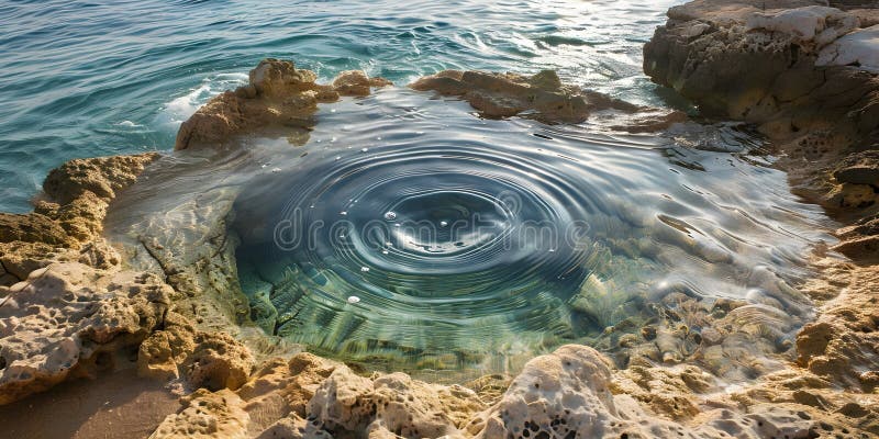 Whirlpool Transforming Water into Sand Stock Illustration ...