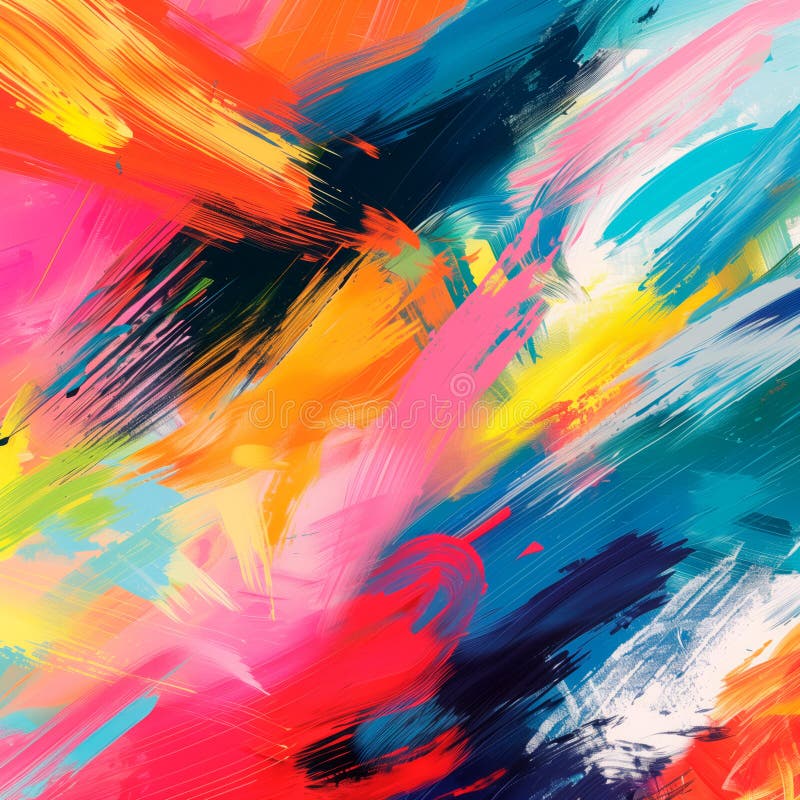 Whirlwind of Abstract Colors in a Vivid and Expressive Painterly ...