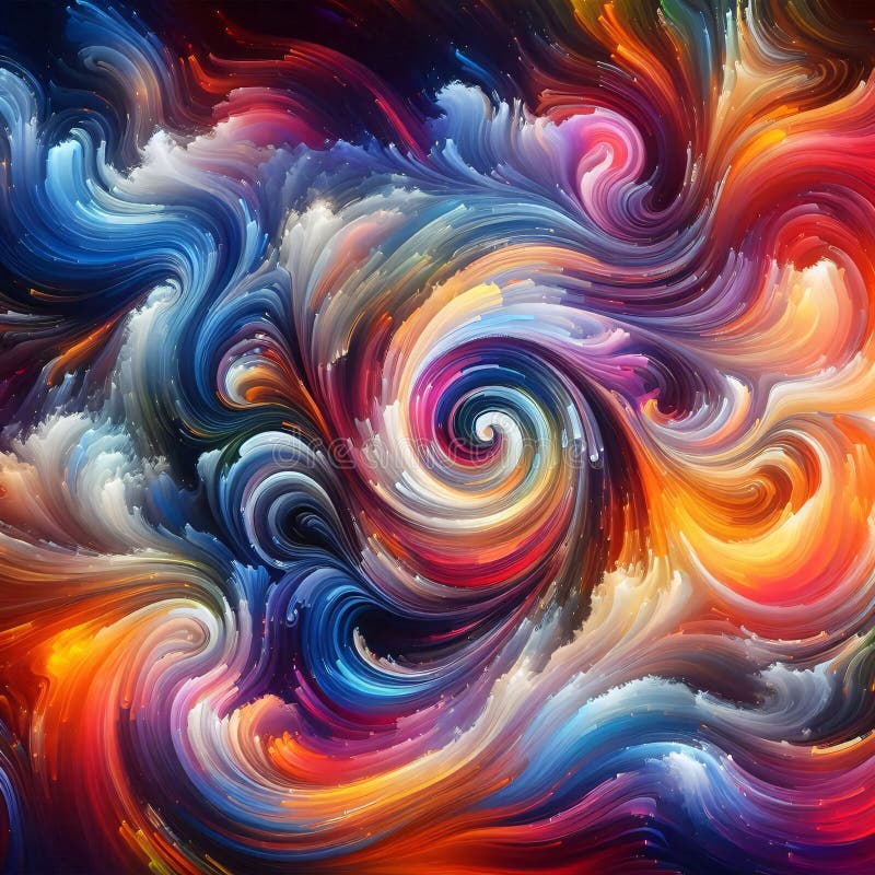 Whirlwind of Colors in Abstract Expressionism Style, Resembling a ...