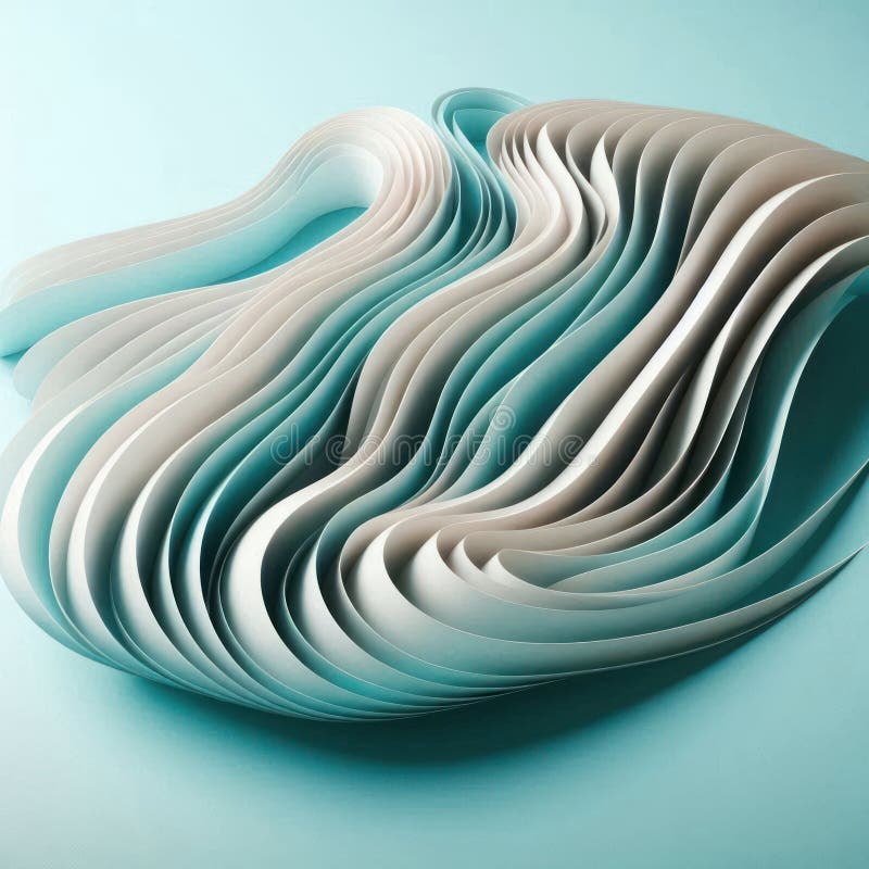 A Whirlwind of Curved Paper Strips on a Light Background. Stock Image ...
