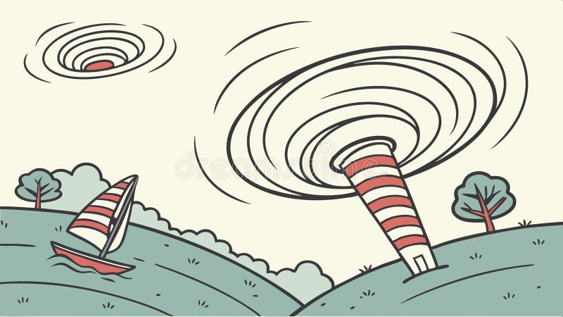 Whirlwind Illustration, Natural Phenomenon and Dynamic Weather Vector ...