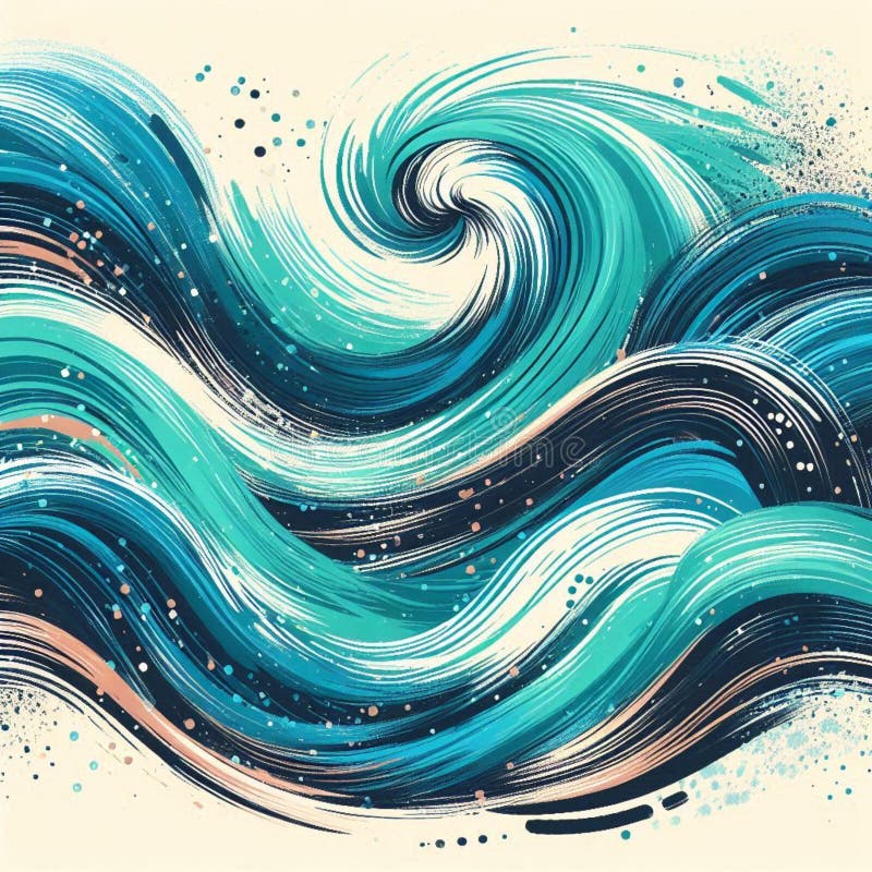 Whirlwind of Waves Dynamic and Abstract Artwork. Stock Illustration ...