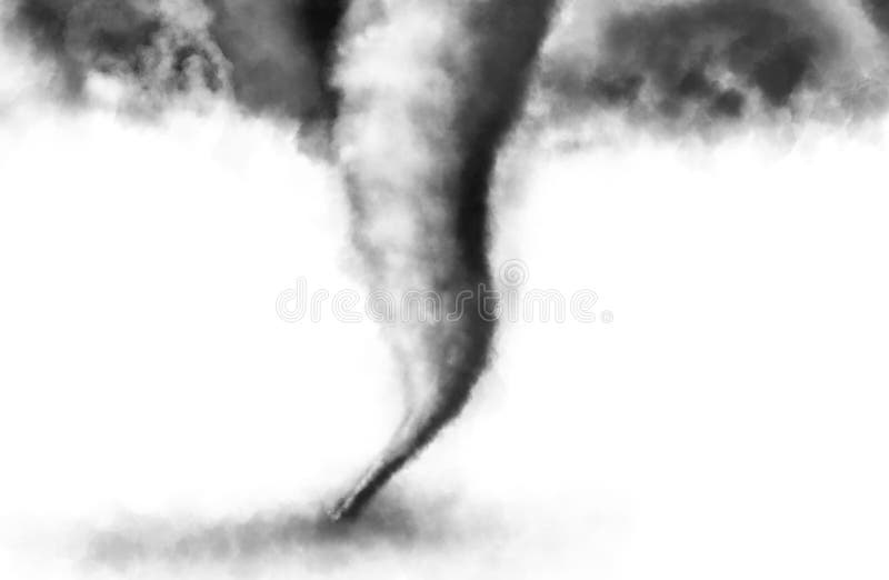 Whirlwind on White Background, Illustration. Weather Phenomenon Stock ...