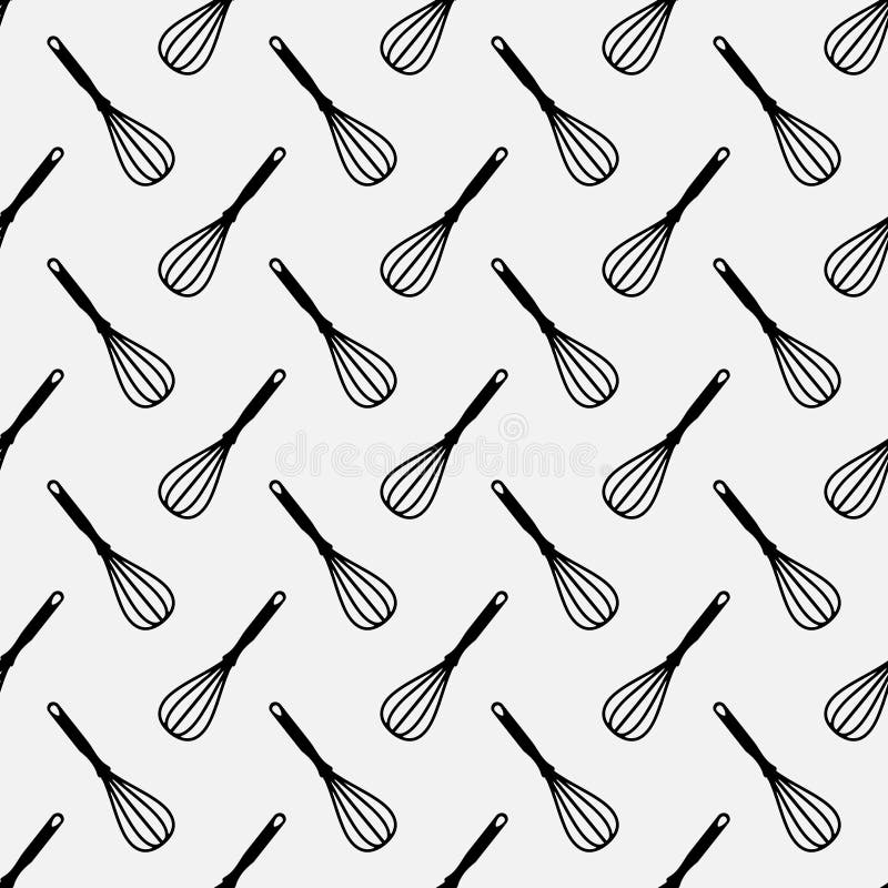 Whisk Icon Seamless Pattern Stock Vector - Illustration of beater ...