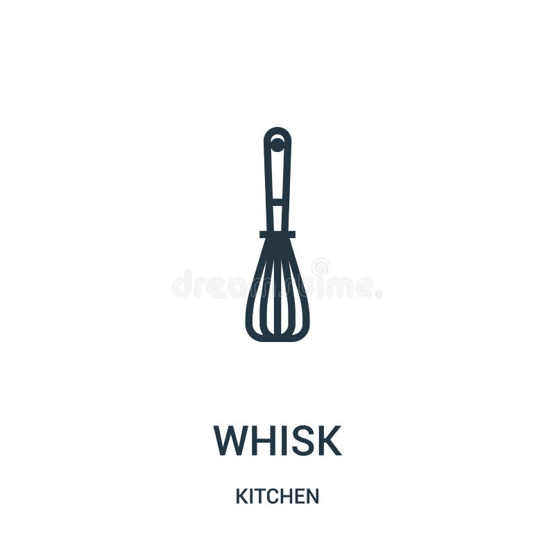 Whisk Icon Vector from Kitchen Collection. Thin Line Whisk Outline Icon ...