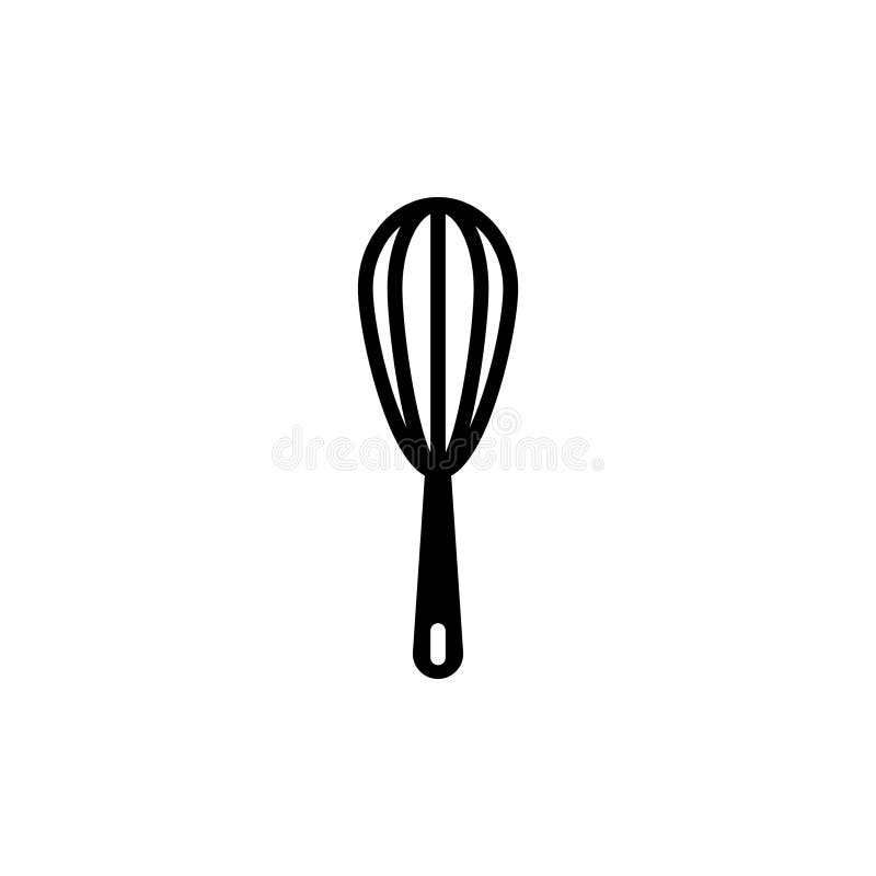 Whisk Line Icon Isolated on White Background Stock Illustration ...