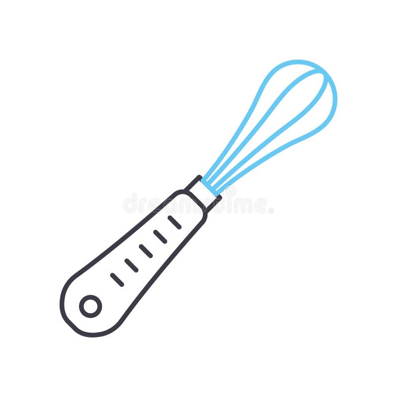 Whisk Line Icon, Outline Symbol, Vector Illustration, Concept Sign ...